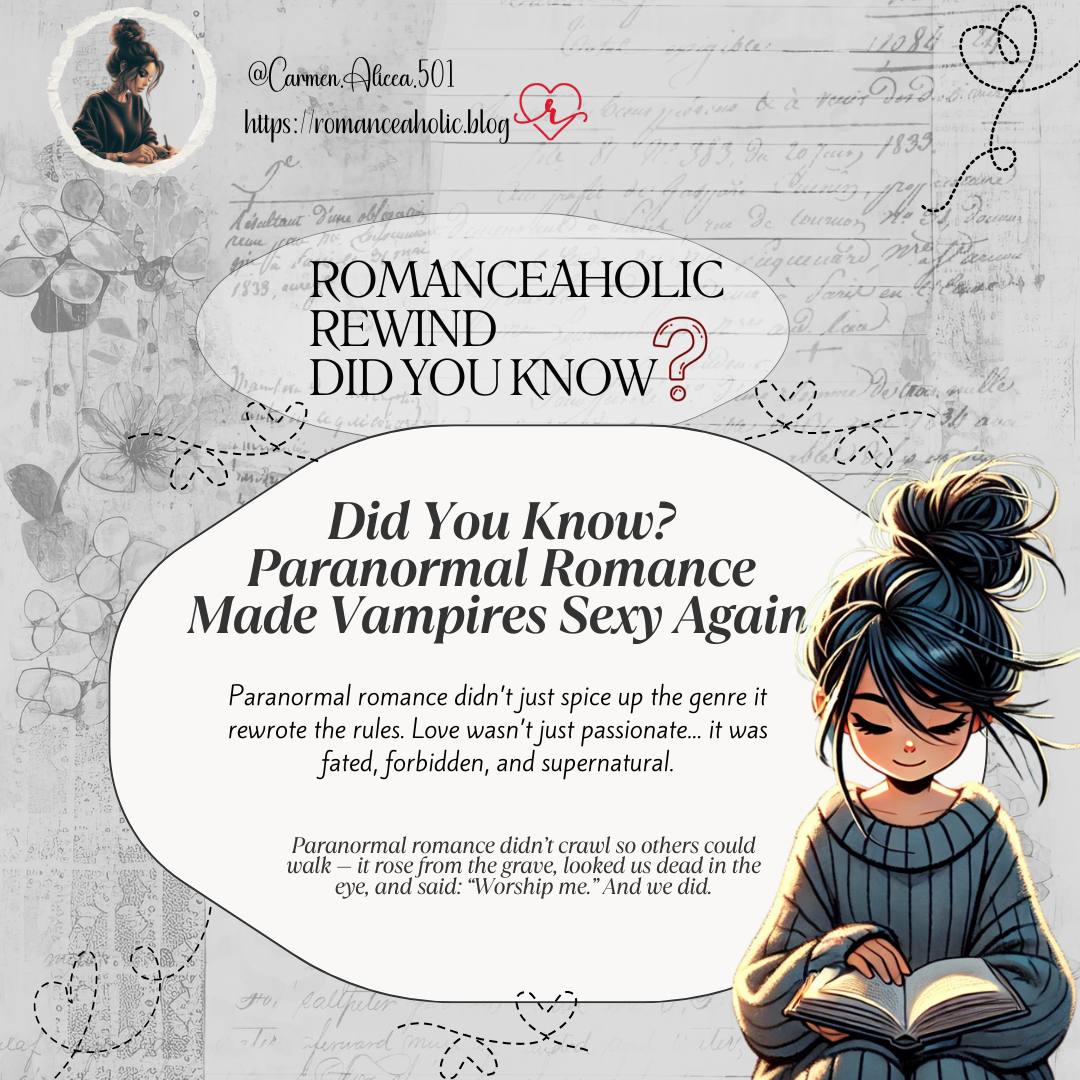 Romanceaholic Rewind Did You Know? Paranormal Romance Made Vampires ...